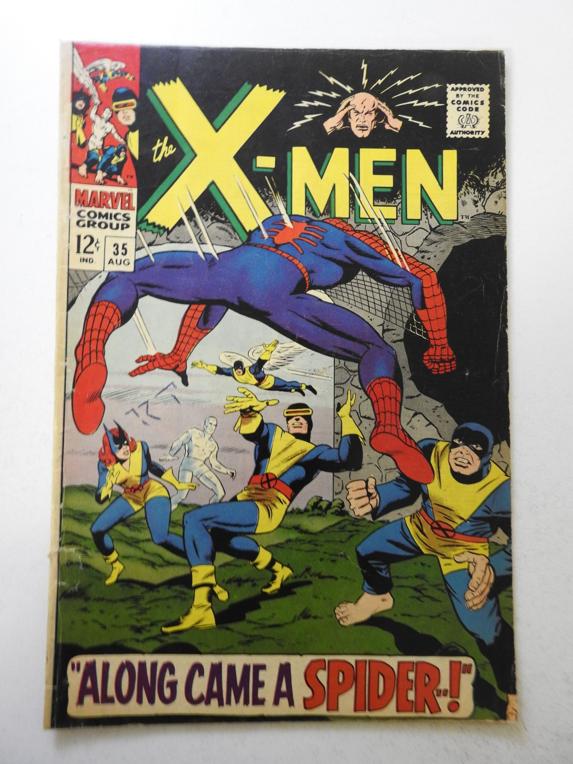 The X-Men #35 (1967) GD ink fc, top staple missing, staple holes ...