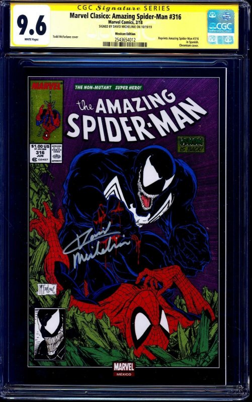 Amazing Spider-Man #316 FOIL CGC SS 9.6 signed David Michelinie CLASICO ...