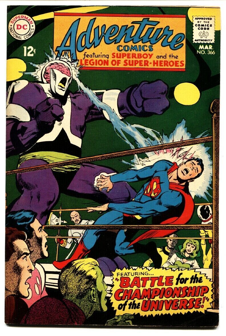 Adventure Comics #366 Comic Book 1968-Boxing Cover-Superboy-Legion ...