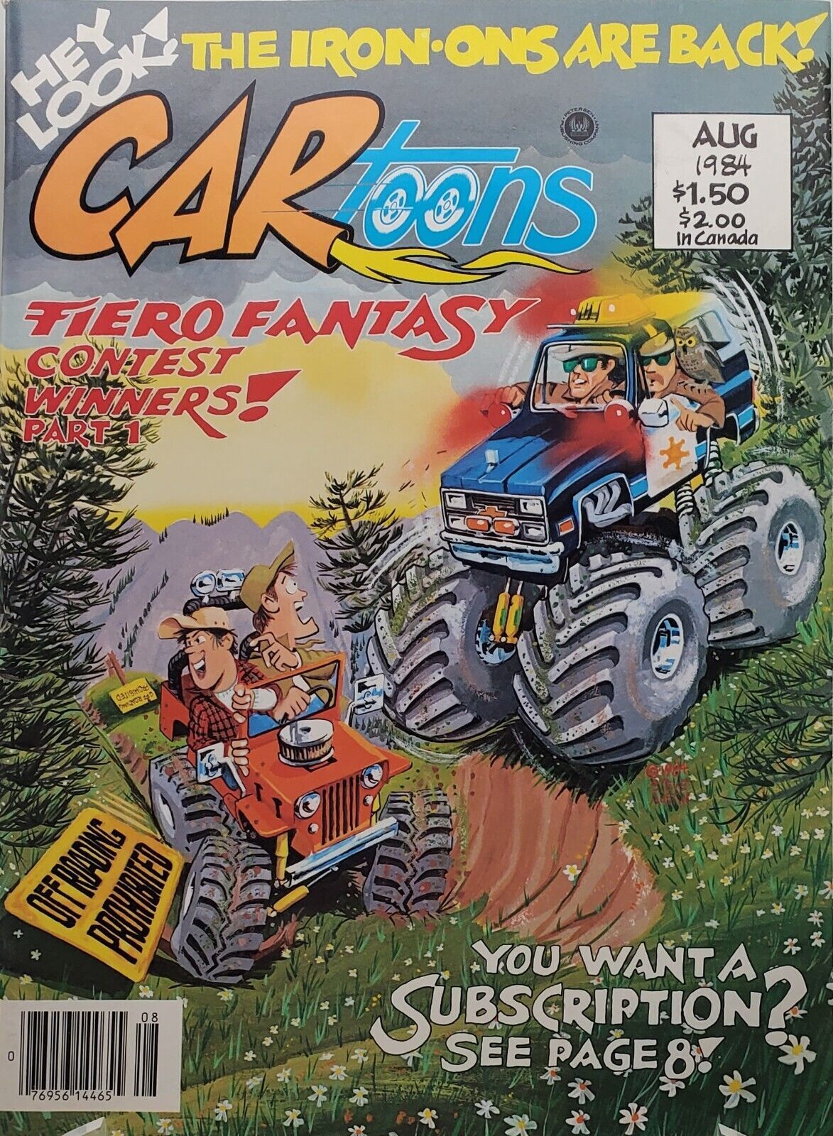 CARtoons Magazine August 1984 w/ Iron on's, Cartoons for the car ...