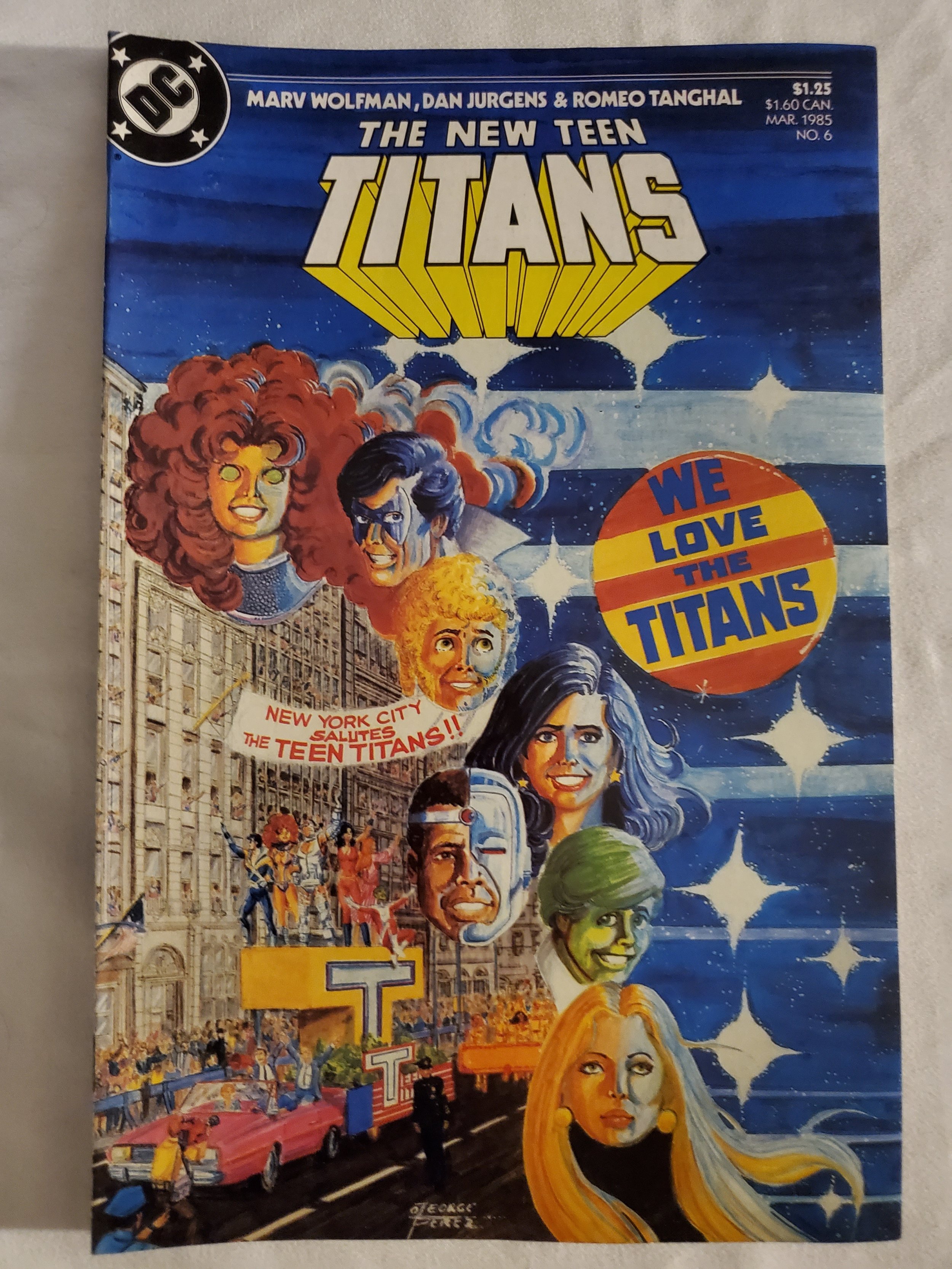New Teen Titans 6 Very Fine/Near Mint Cover by George Perez | Comic ...