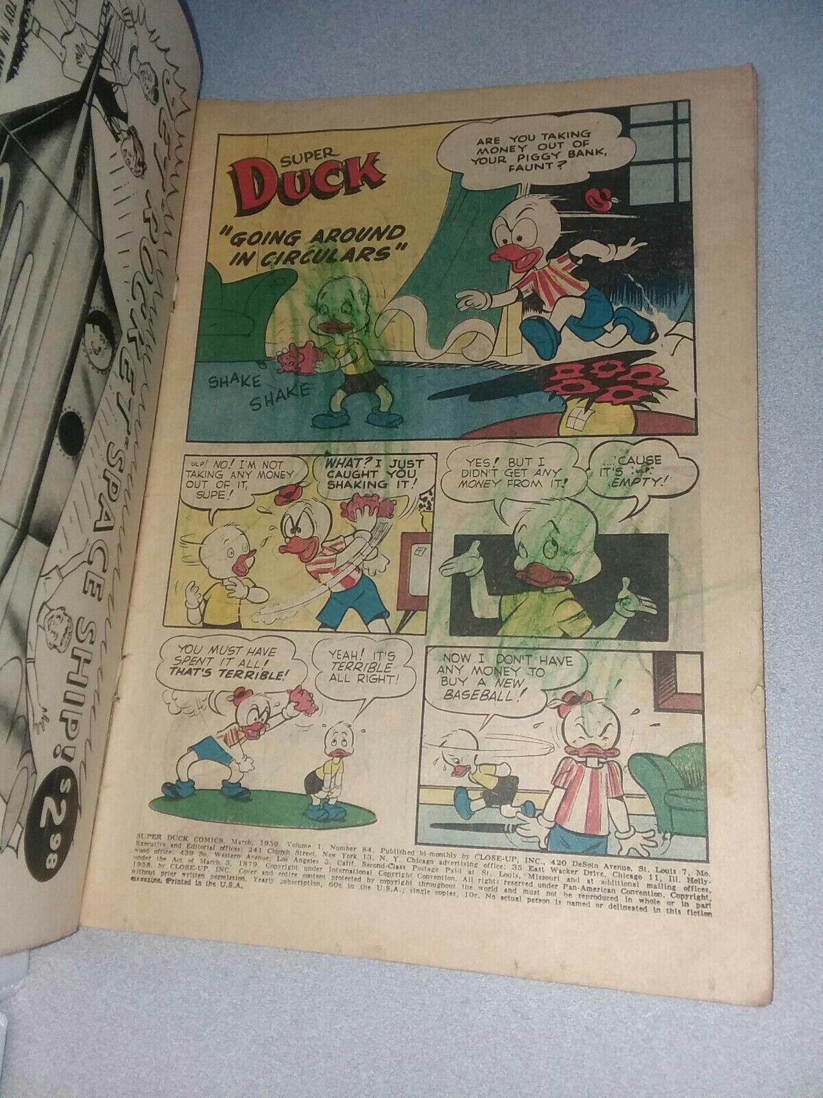SUPER DUCK COMICS #84 archie mlj 1959 silver age funny animal cartoon ...