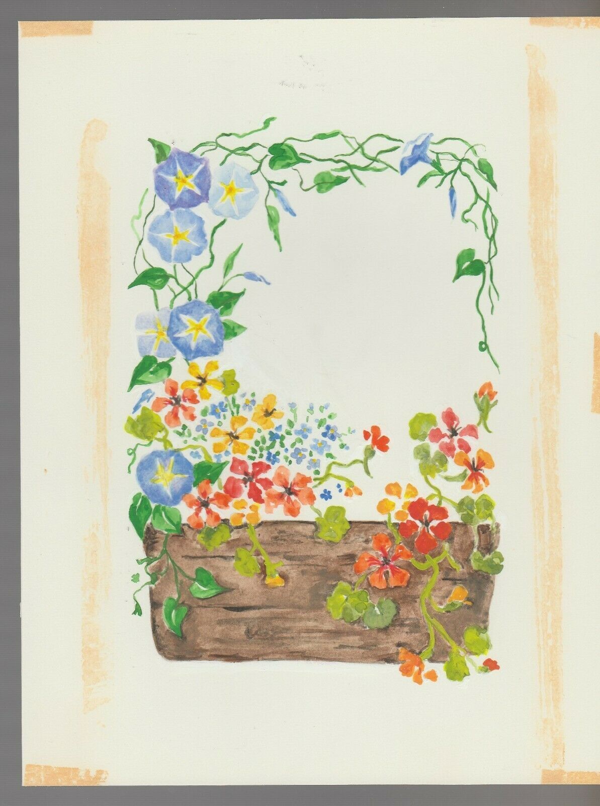 GLAD YOU'RE FEELING BETTER Flower Border 8x10" Greeting Card Art #C9622 ...