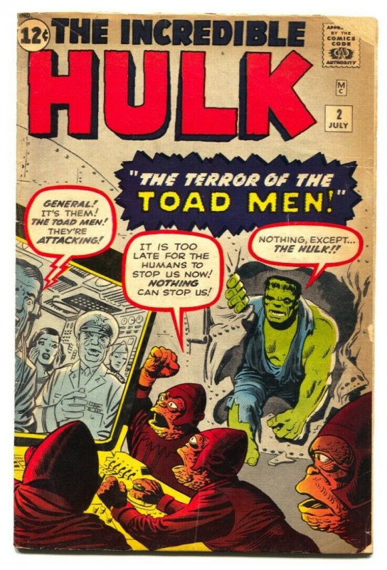 INCREDIBLE HULK #2-1962-First green skinned HULK Jack Kirby Silver-Age ...