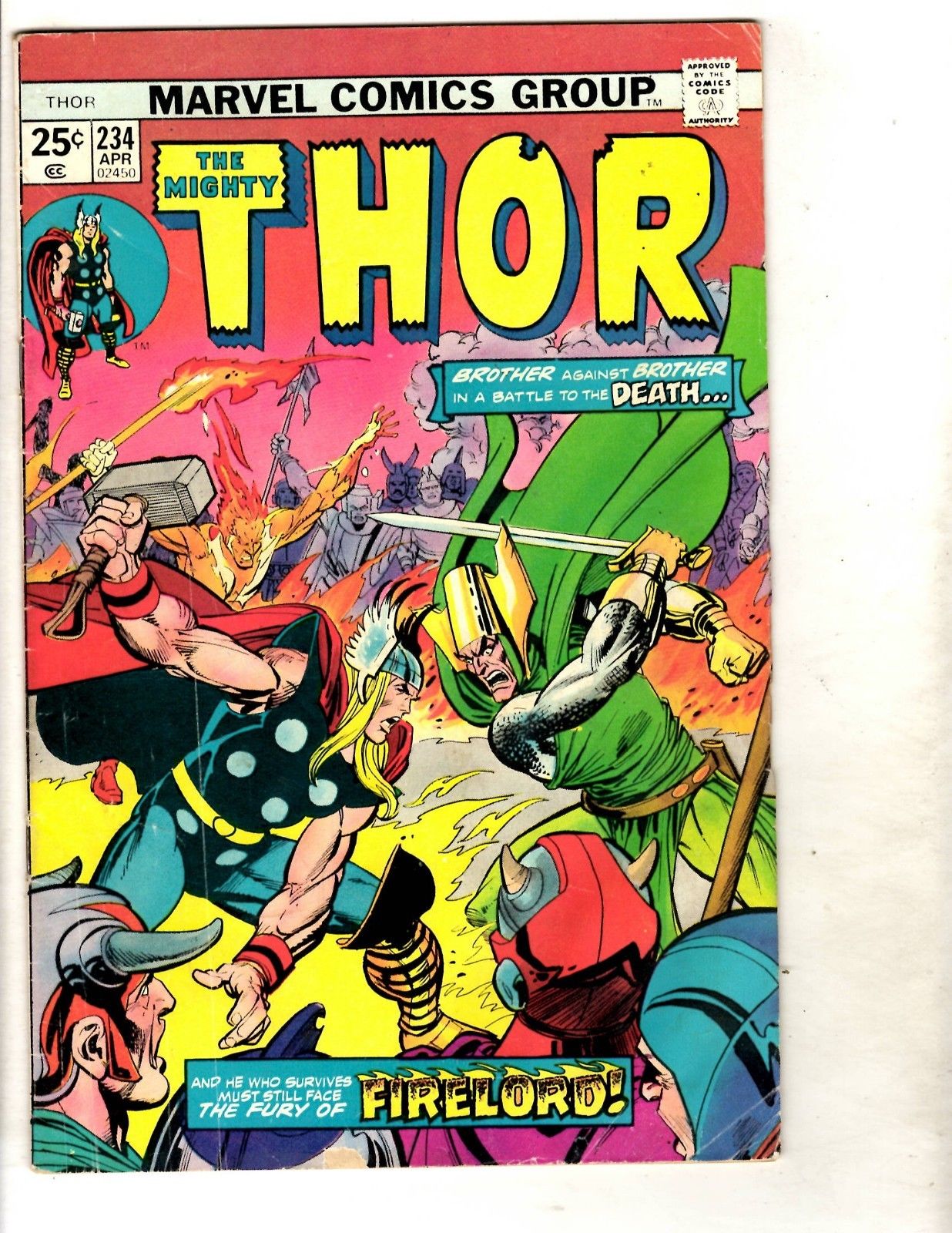 Lot Of 5 Mighty Thor Marvel Comic Books # 229 230 232 233 234 Odin Loki ...