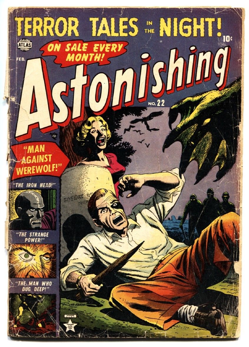 ASTONISHING #22 torture panels-werewolves-russ heath cover-atlas pre ...