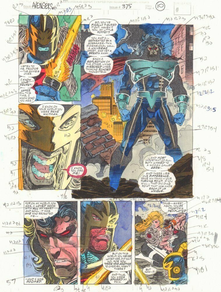 Avengers #375 p.10 Color Guide Art - Black Knight vs. Proctor - by John ...