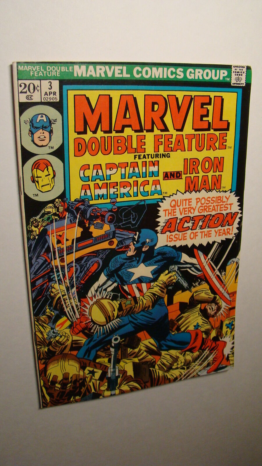 Marvel Double Feature 3 *Nice Copy* Captain America Iron MAN 1973 ...
