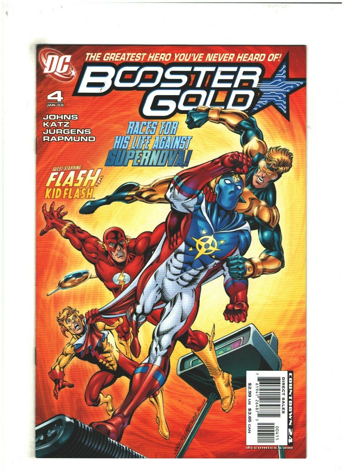 Booster Gold #4 NM- 9.2 DC Comics 2008 Geoff Johns & Dan Jurgens, Flash ...