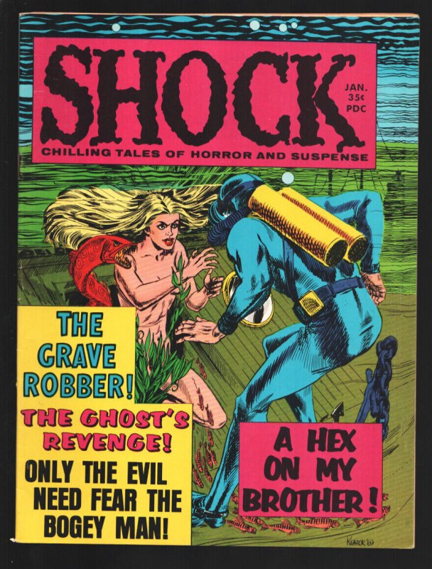 Shock #5 1970-Grave robber-horror-bound & gagged woman panels-ghosts ...