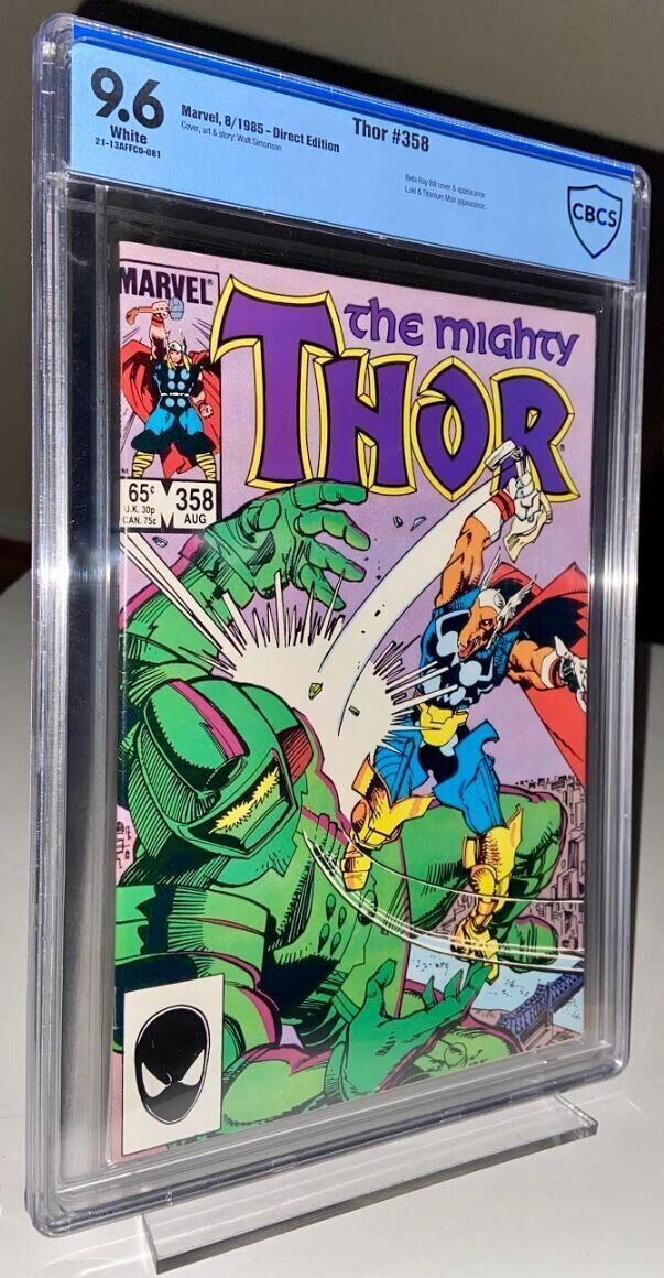 Thor #358 - Key Comic and Death of Megatak! - CBCS 9.6 - Brand New Slab ...