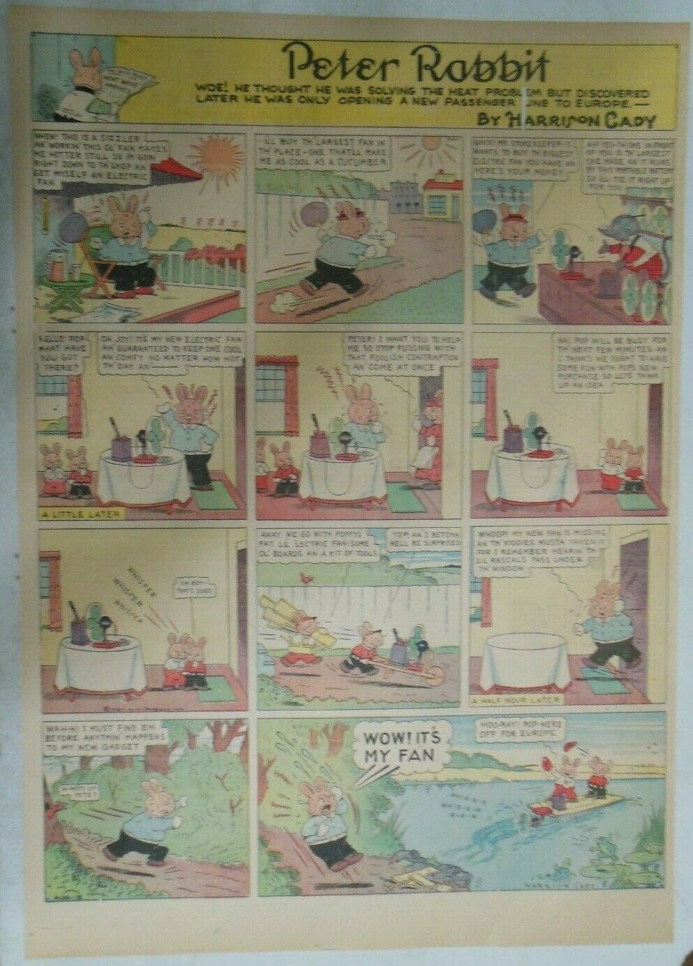Peter Rabbit Sunday Page by Harrison Cady from 8/15/1937 Full Page Size ...