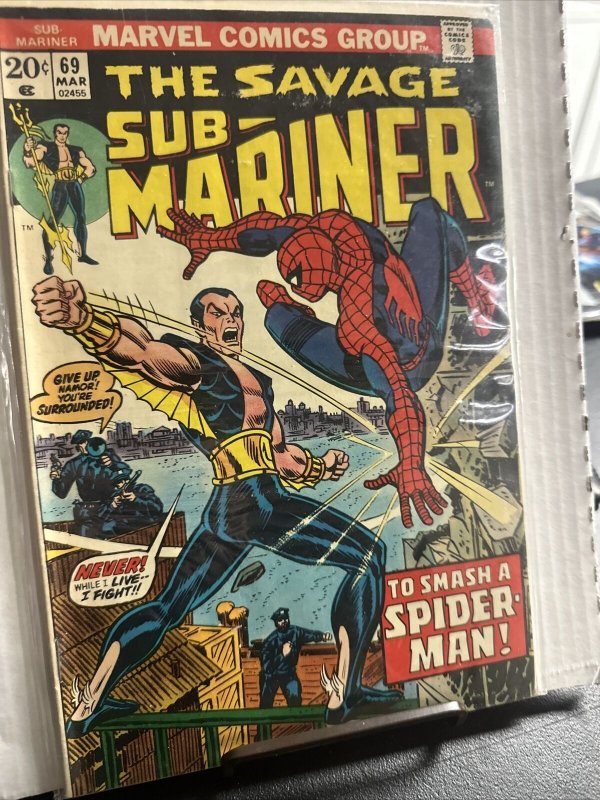 The Savage Sub-Mariner Spider-Man #69 Marvel Comics 1974 George Tuska ...