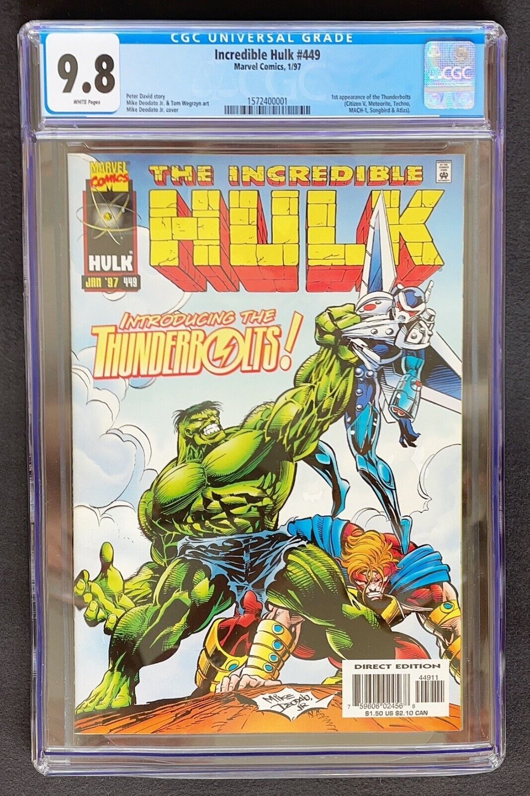 Incredible Hulk #449 Marvel 1997 CGC 9.8 Thunderbolts | Comic Books ...