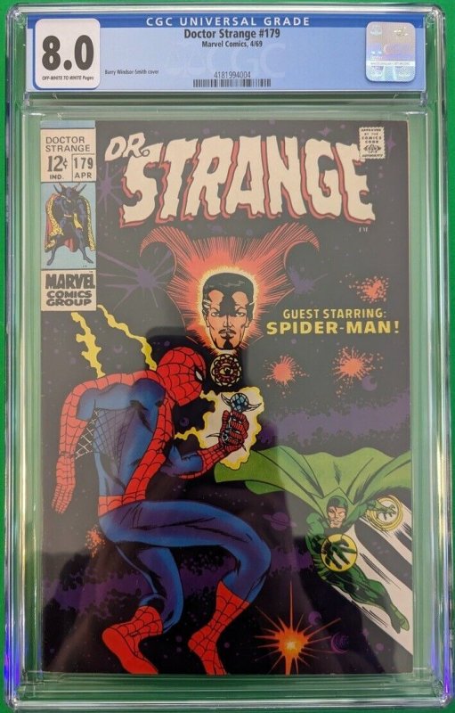 Doctor Strange #179 CGC 8.0 Barry Smith 1969 Spider-Man Appearance ...