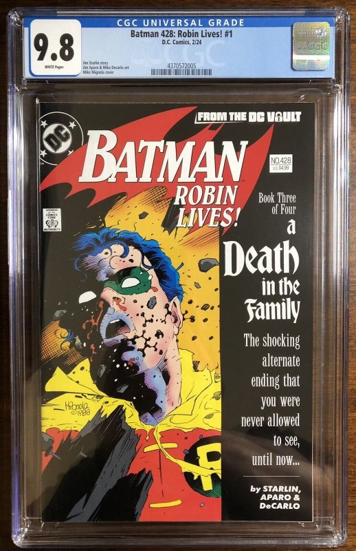 Batman #428 Robin Lives CGC 9.8 Alternate Facsimile of 1988 Original DC ...