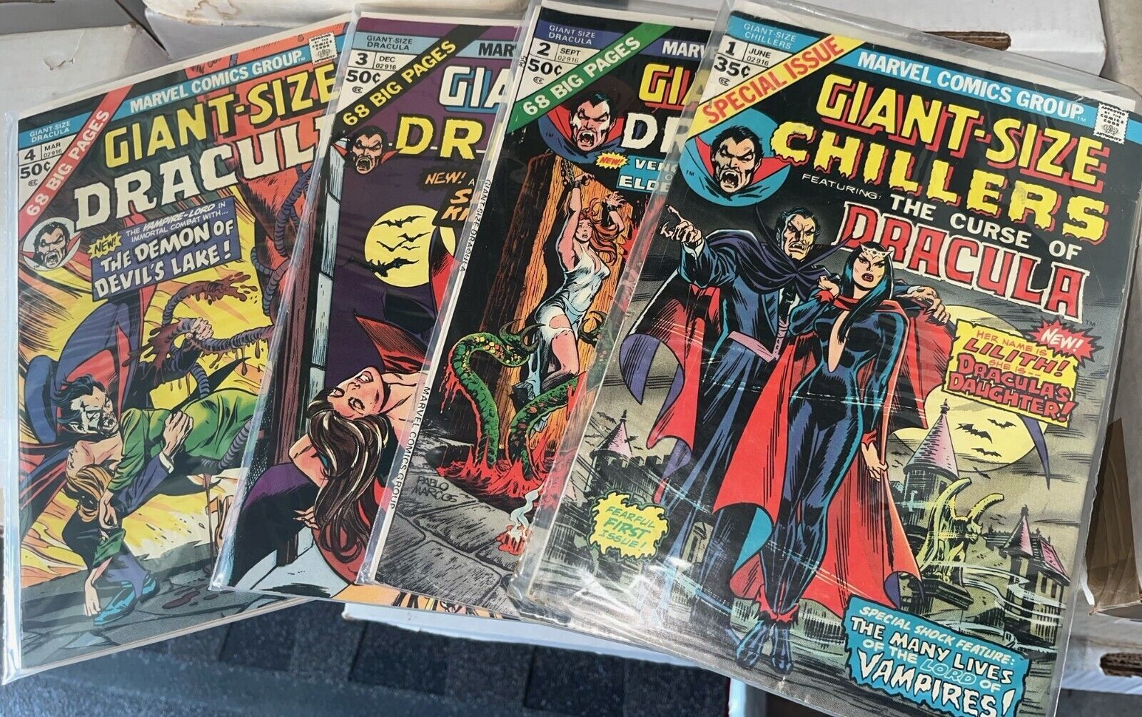 Marvel Giant-Size Chillers Featuring Dracula Lot of #s 1, 2, 3, 4, 5 ...