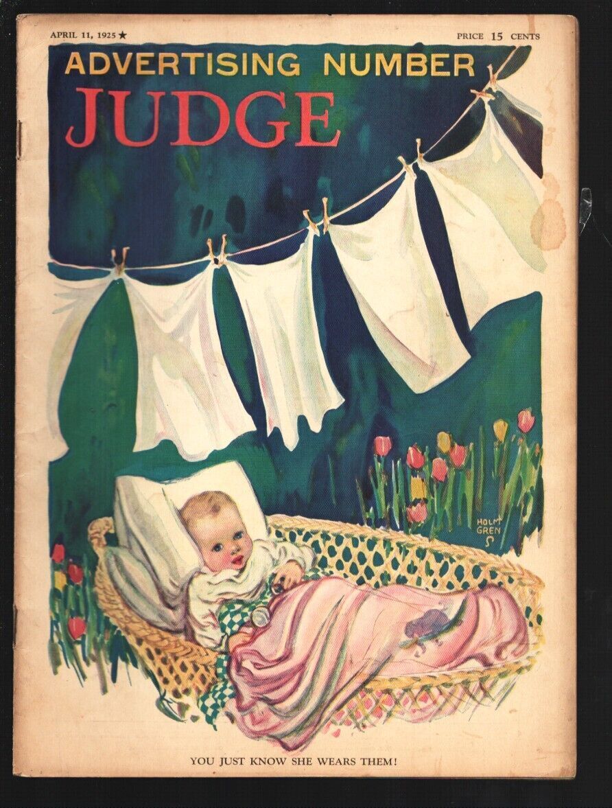 Judge4/11/1925-famous humor comic weekly-Diaper cover by John Holmgren ...