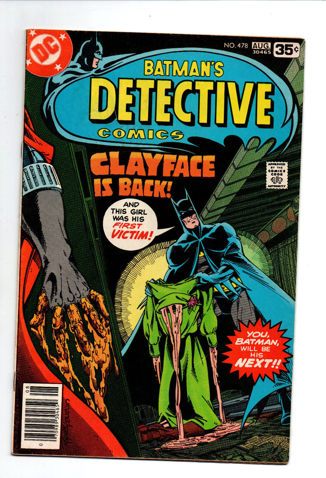 Detective #478 newsstand - 1st full Clay Face III - Batman - 1978 - FN ...