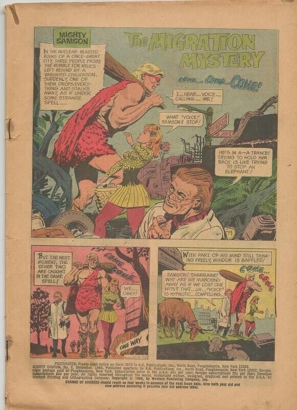 Mighty Samson #8 ORIGINAL Vintage 1966 Gold Key Comics | Comic Books ...