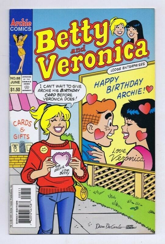 Betty and Veronica #88 ORIGINAL Vintage 1995 Archie Comics GGA | Comic ...