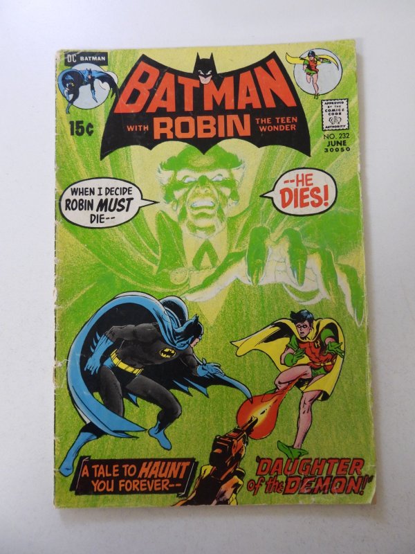 Batman #232 1st appearance of Ra's al Ghul GD+ bottom staple detached ...