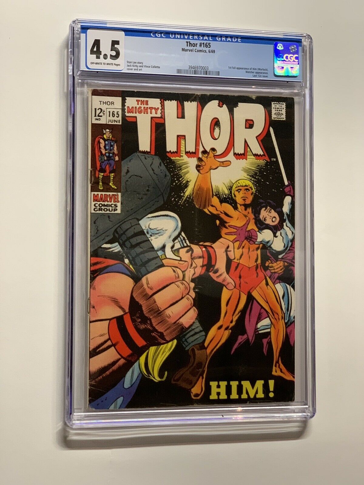 Thor 165 cgc 4.5 ow/w pages marvel 1969 1st Him | Comic Books - Silver ...