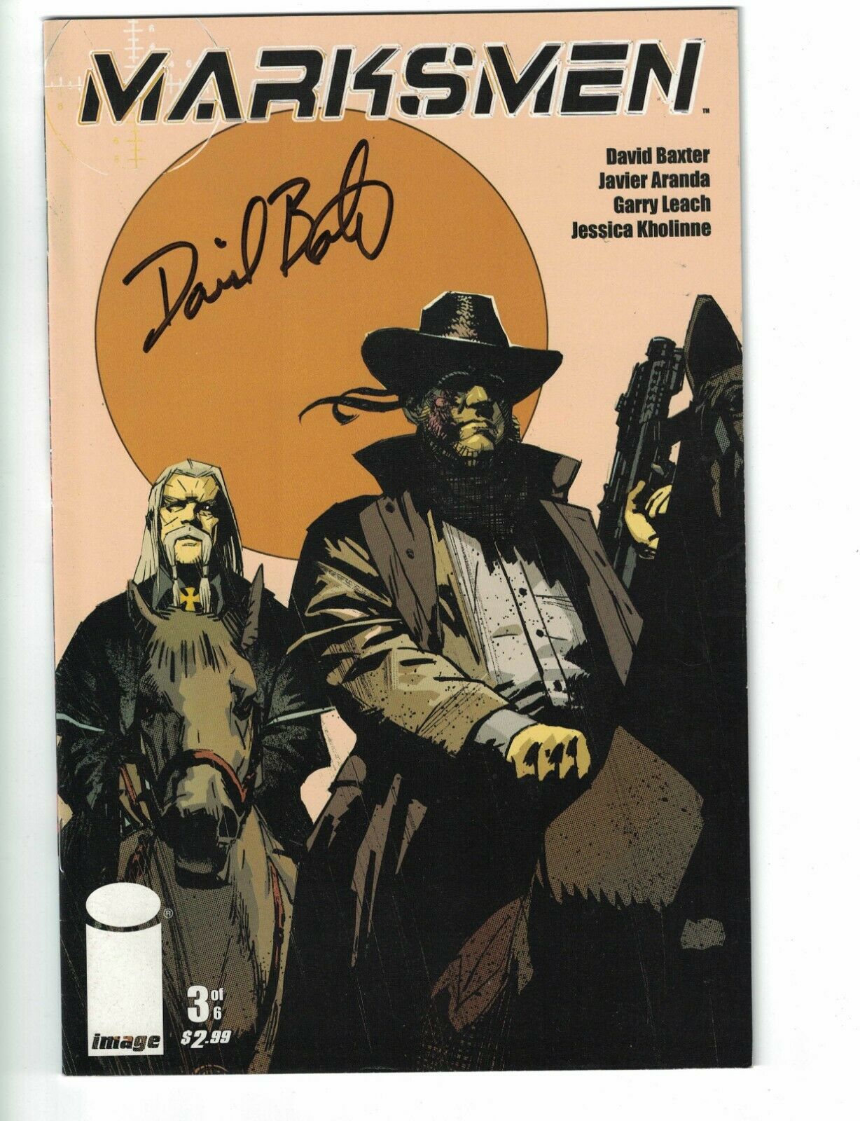 Marksmen #3 VF/NM; signed by David Baxter - Image Comics - Dave Elliott ...