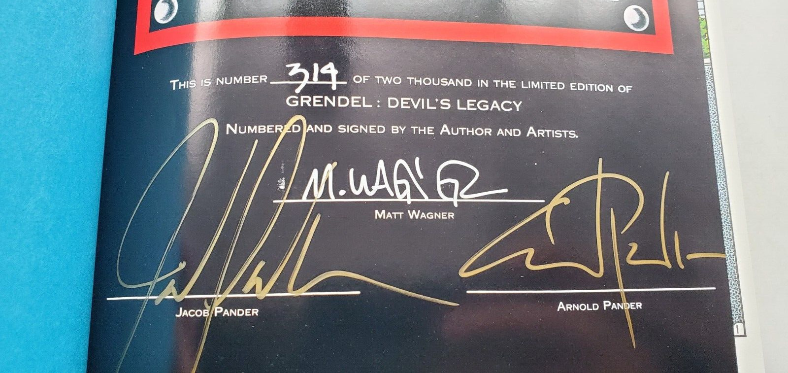 Grendel Devil's Legacy, Matt Wagner, Pander Brothers, LTD Ed #314 ...