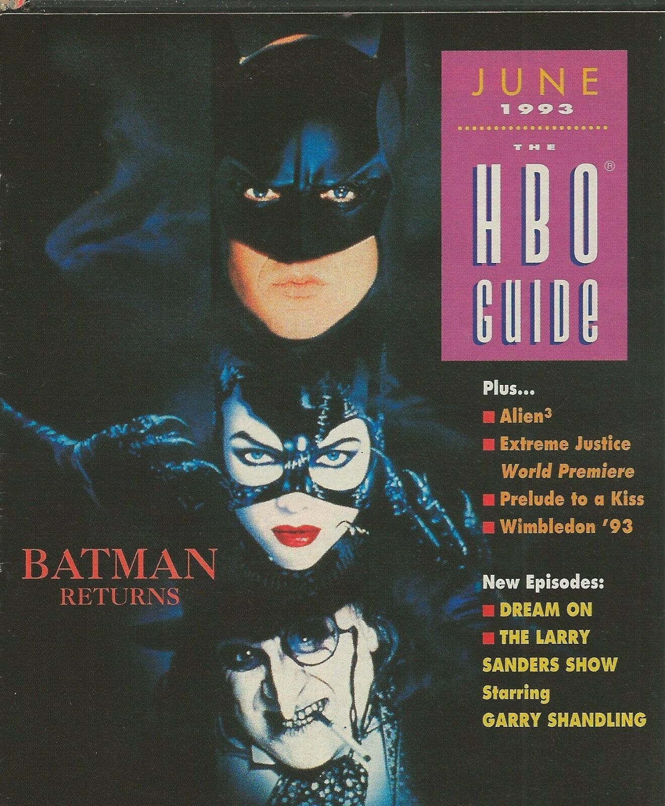 ORIGINAL Vintage June 1993 HBO Guide Magazine Batman Returns Boomerang ...
