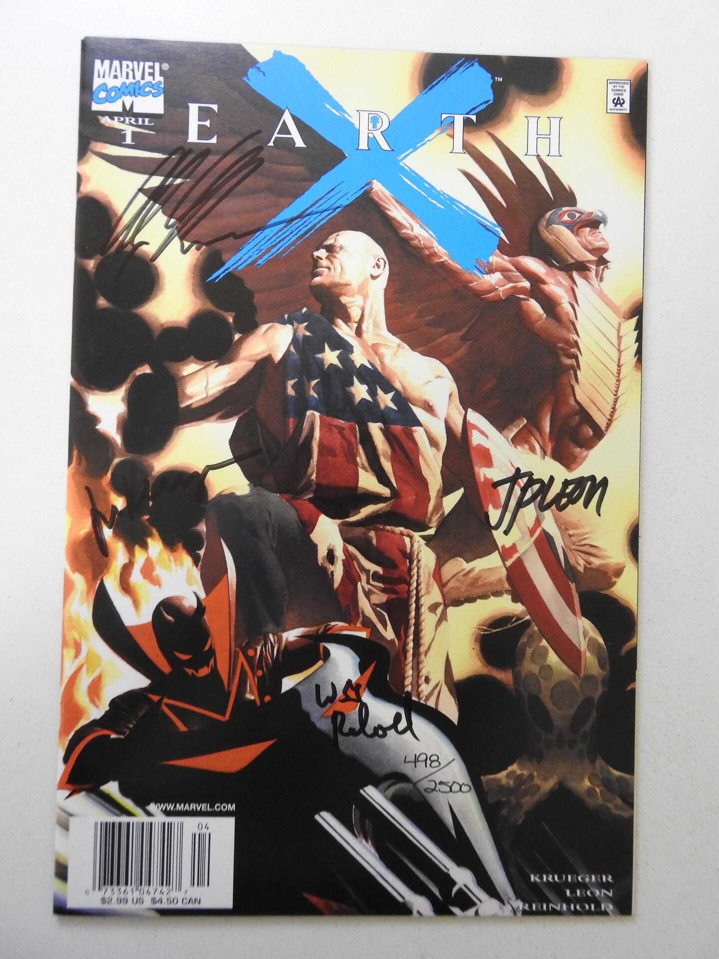 Earth X #1 (1999) NM Cond! Signed by Ross, Krueger, Reinhold, & Paul ...
