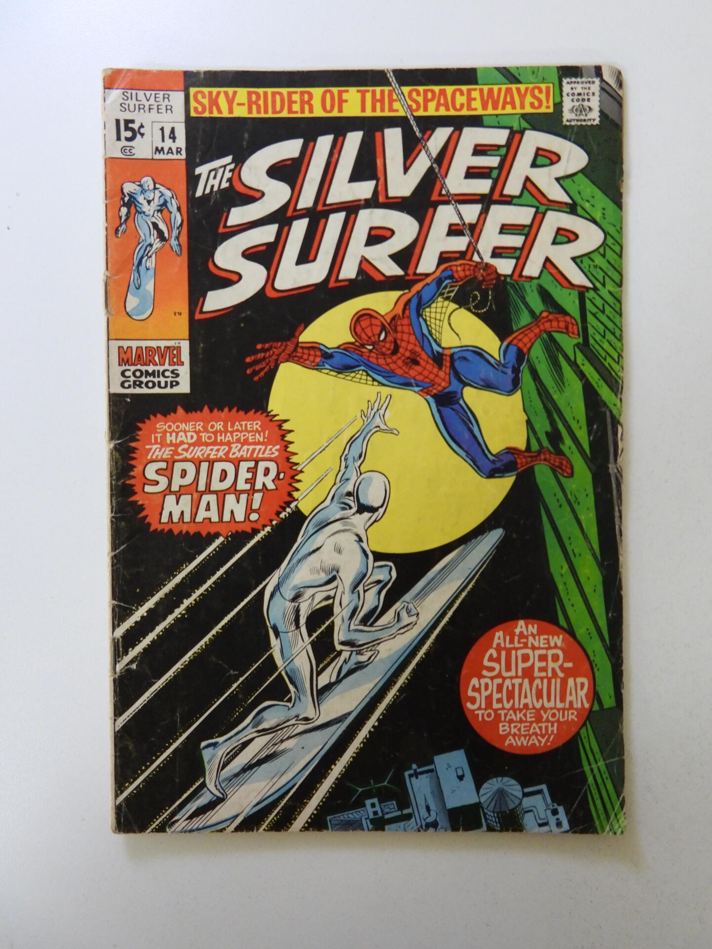 The Silver Surfer #14 (1970) VG- condition "top staple detached from ...