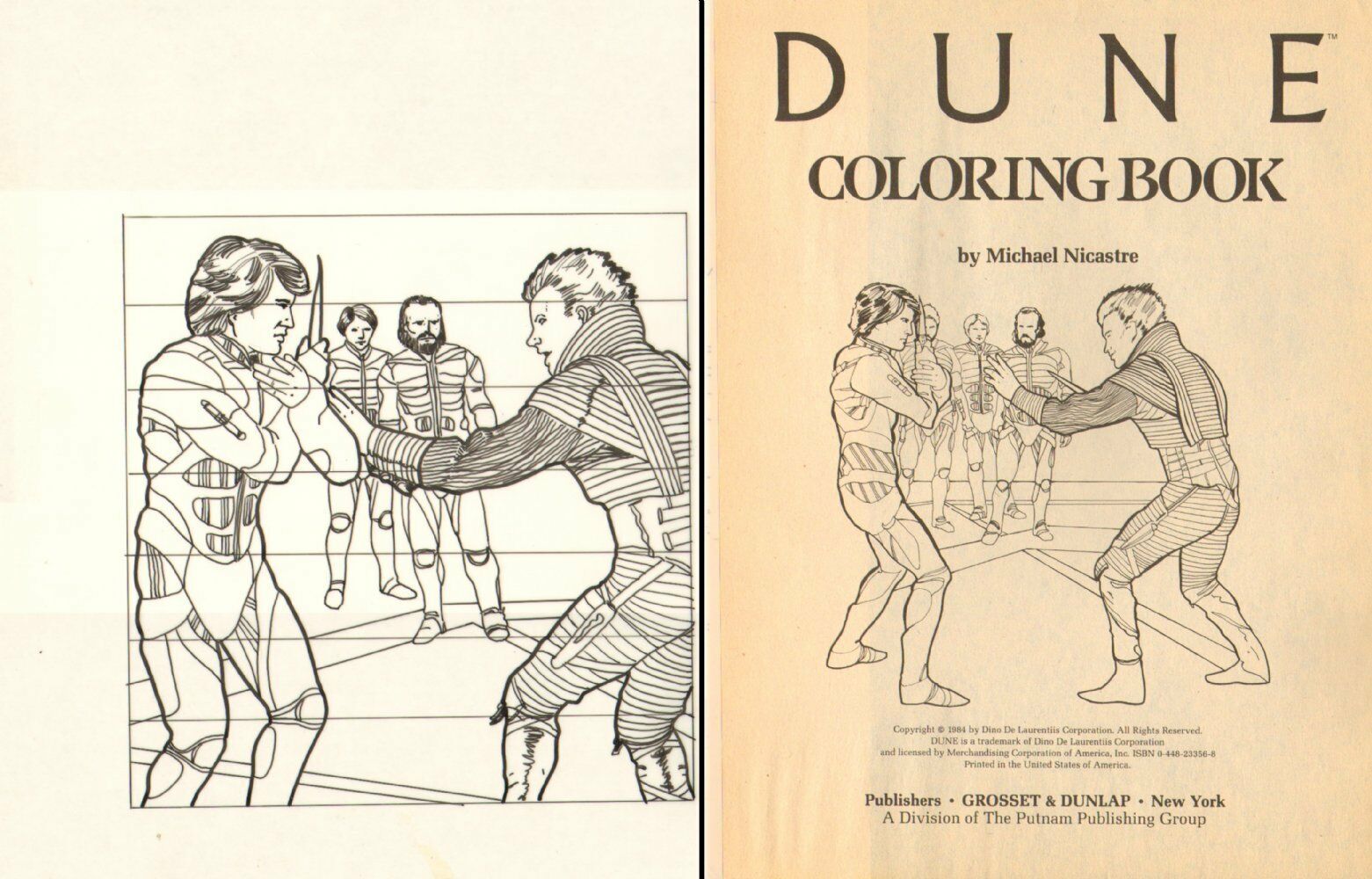 Dune Coloring Book Art p.1 Paul Atreides vs. Feyd-Rautha art by Michael ...