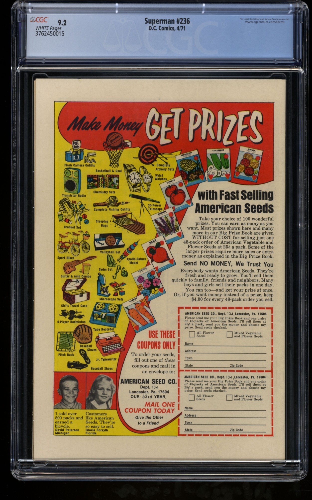 Superman #236 CGC NM- 9.2 White Pages | Comic Books - Silver Age, DC ...