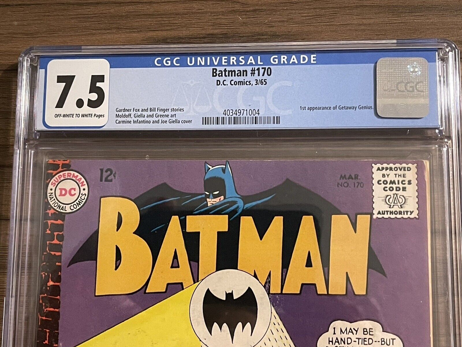 Batman #170 CGC 7.5 VF- 1965 DC Comics 1st Gateway Genius Amricons ...