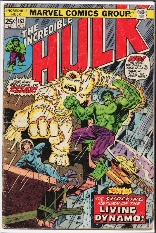 The Incredible Hulk #183 (1975) Hulk | Comic Books - Bronze Age, Marvel ...