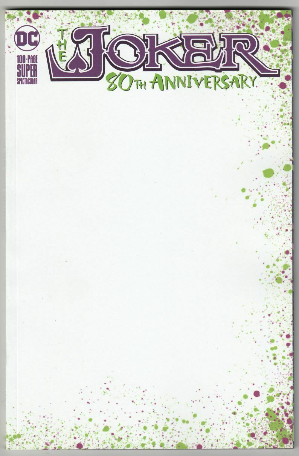 Joker 80th Anniversary Super Spectacular #1 Blank Sketch Variant (DC ...