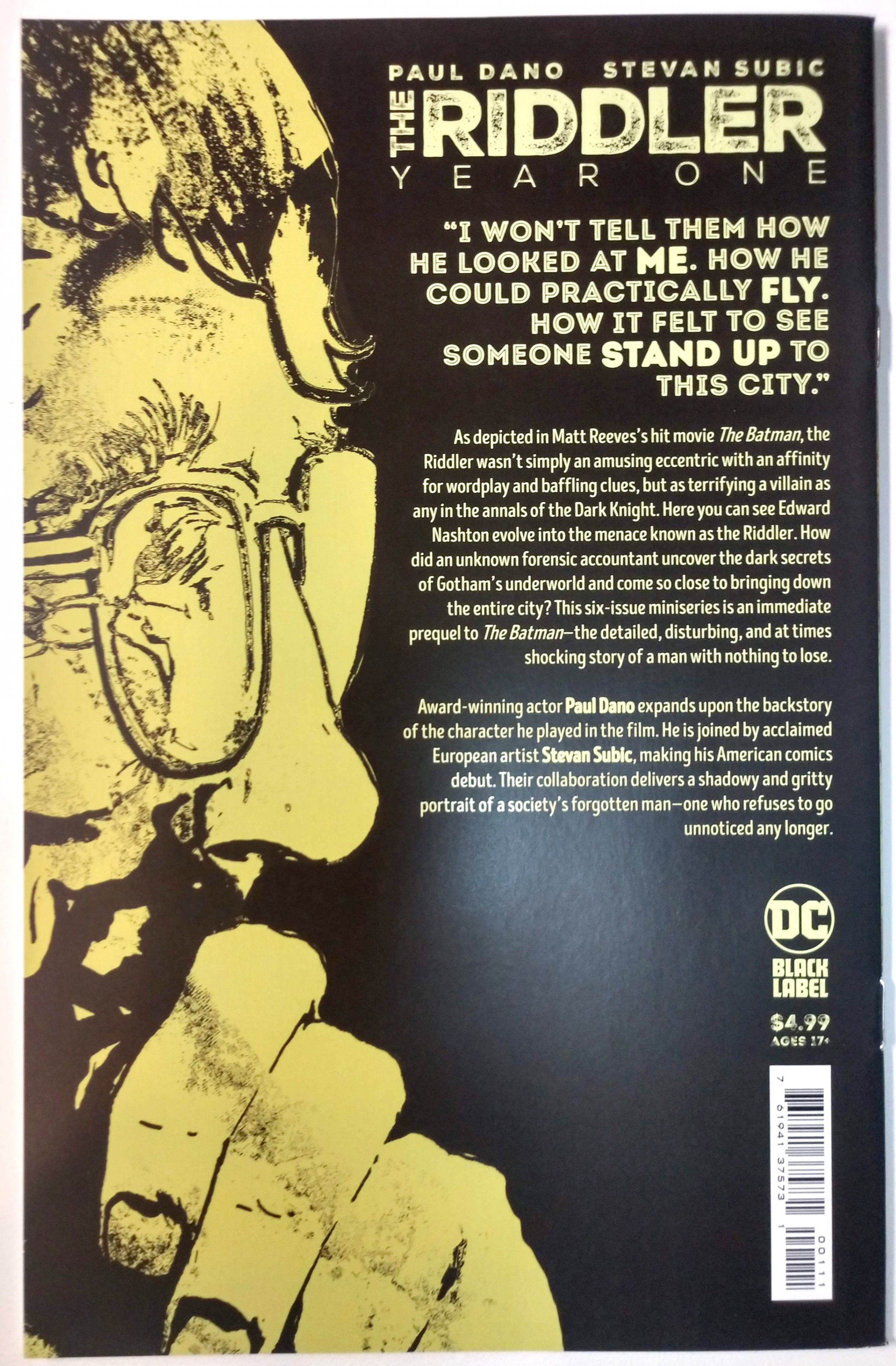 The Riddler: Year One #1 (9.0, 2022) Origin of Riddler | Comic Books ...