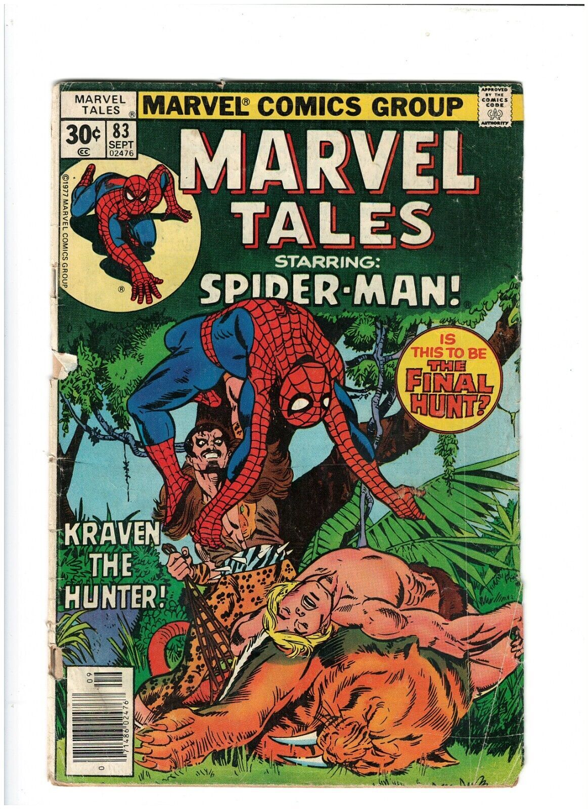 Marvel Tales #83 Spider-man vs. Kraven 1977 FR 1.0 VERUY ROUGH SHAPE ...