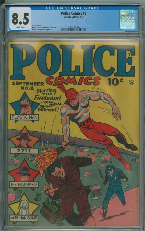 Police Comics #2 (1941) CGC 8.5 VF+ | Comic Books - Golden Age, Quality ...
