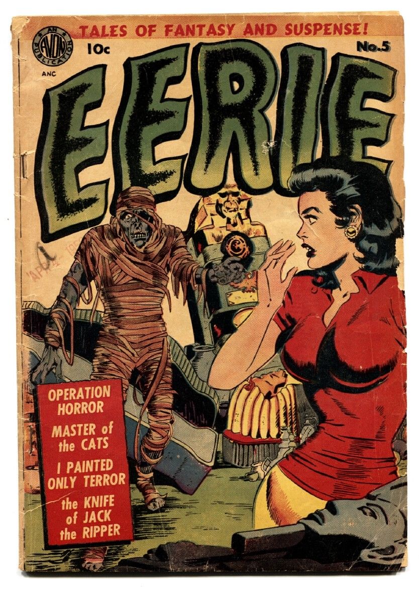 Eerie #5 1952- Avon Horror- Classic Wally Wood weird menace cover-pre ...
