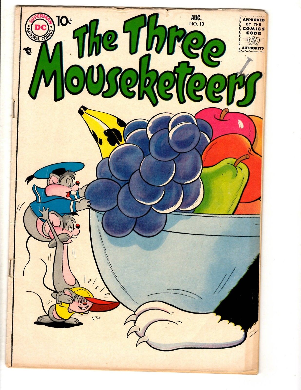 The Three Mouseketeers # 10 FN/VF DC Comic Book Funny Animal Cat Mouse ...