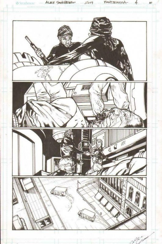 Pandemica #4 pg 10 Original Art Alex Sanchez bestselling author ...