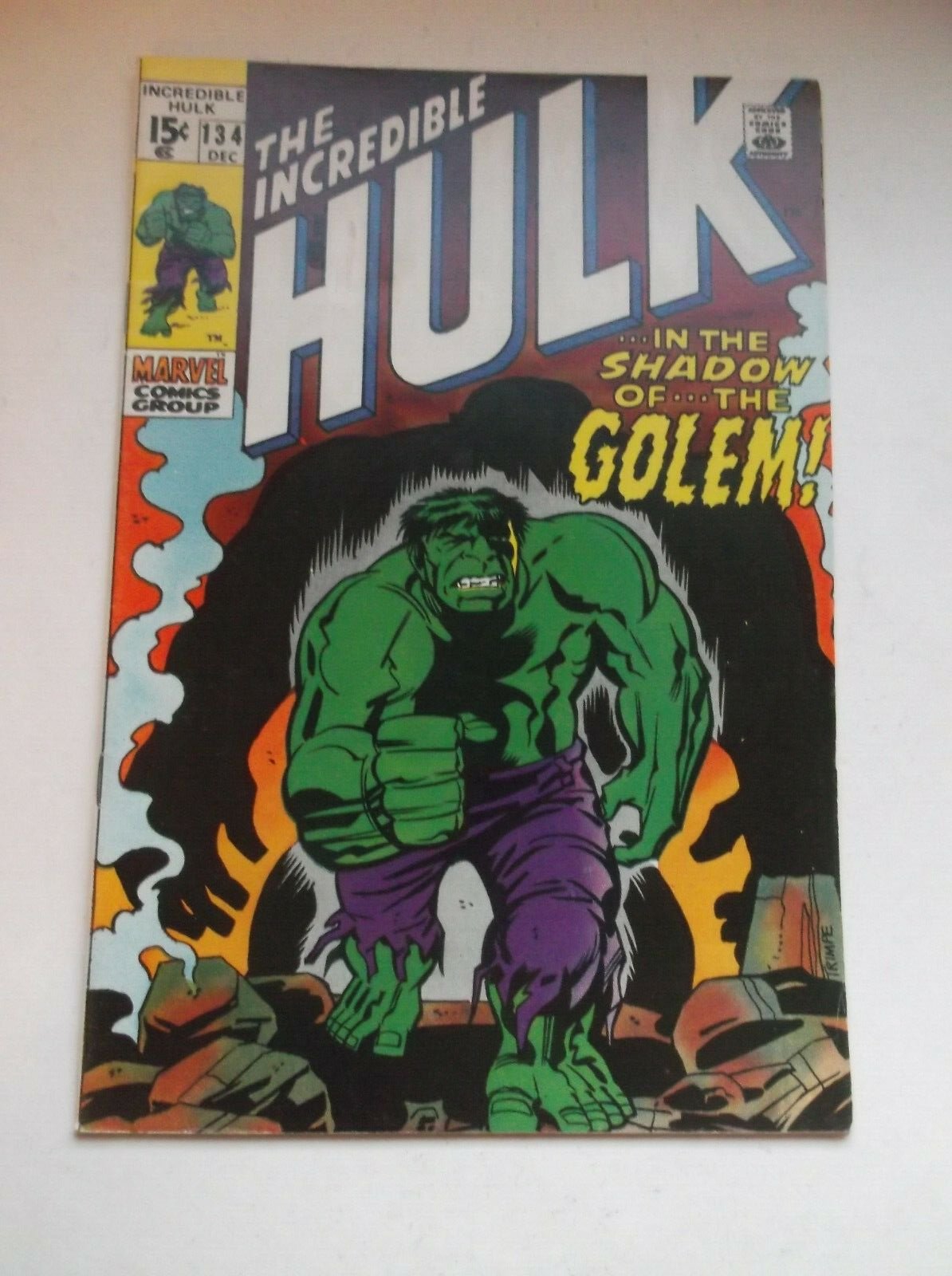 Marvel: Incredible Hulk #134, "Among US Walks...the Golem", 1970, VF (8 ...