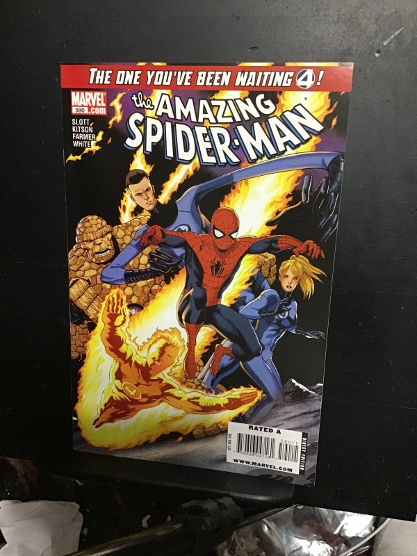 Amazing Spider-Man #590 fantastic Four! High-grade! NM- Tons of Spideys ...