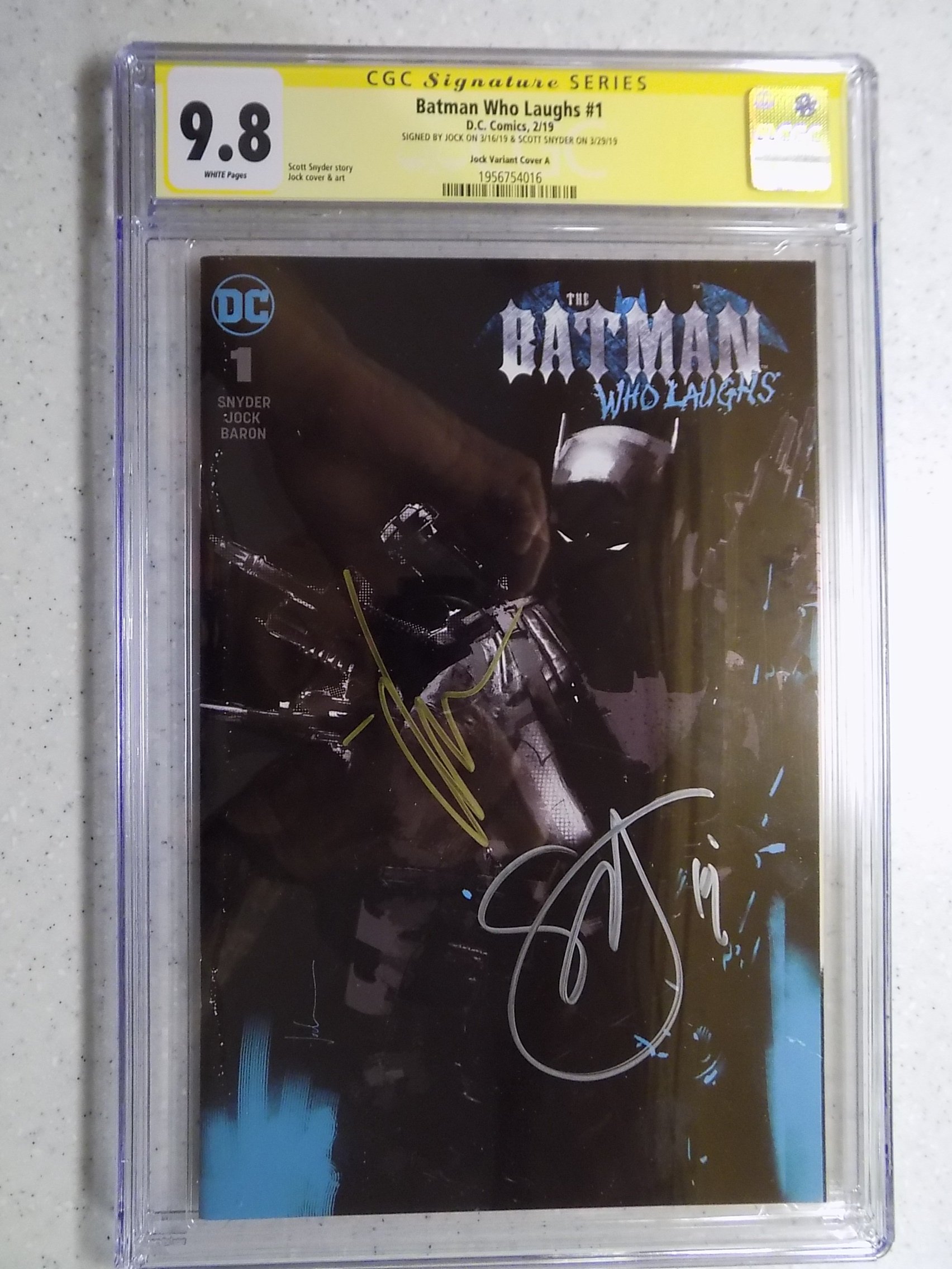 Batman WHO Laughs # 1 Jock Cover a CGC SS 9.8. Signed Jock and Synder ...