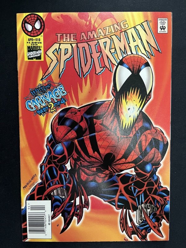 Amazing Spider-Man #410 VF+ Newsstand 1st Ben Riley Spider-Carnage ...