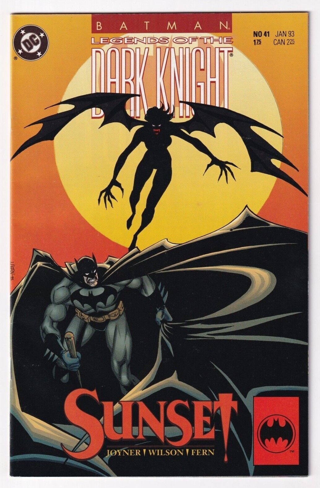 Batman Legends Of The Dark knight #41 Sunset January 1993 DC Joyner ...
