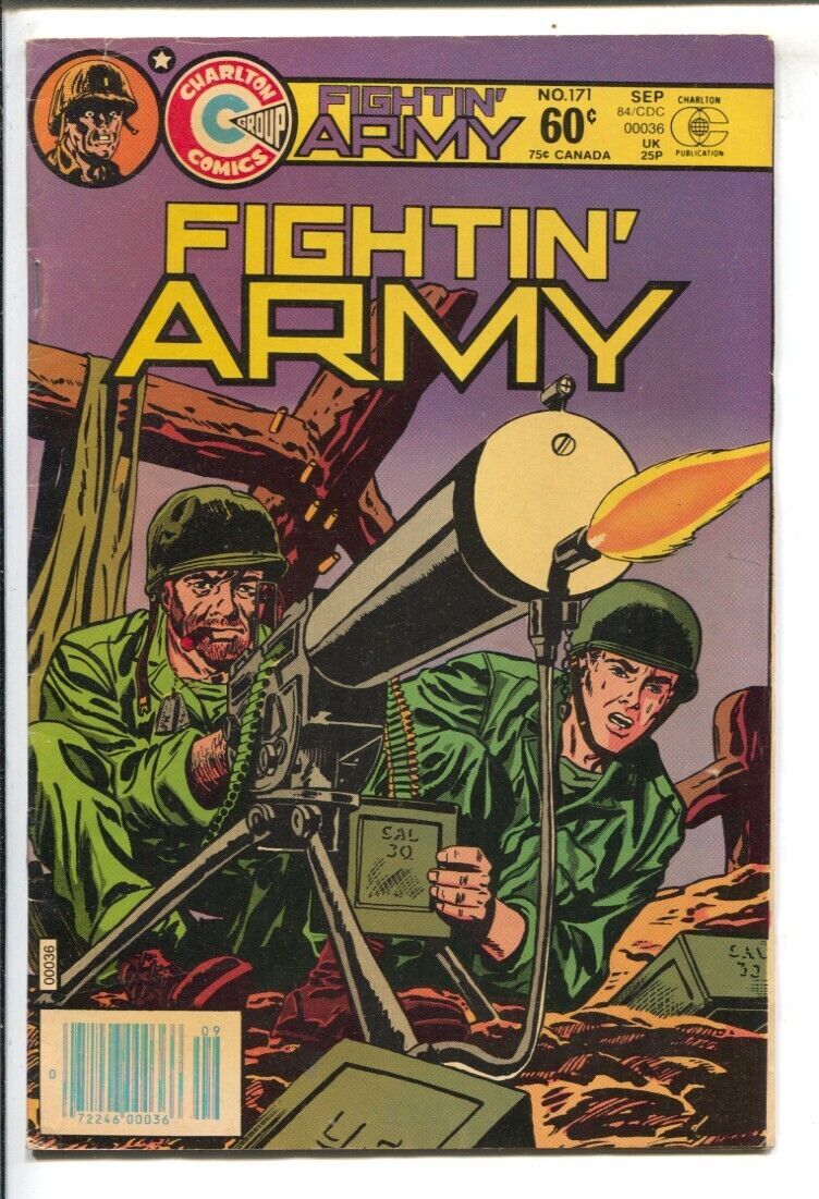 Fightin' Army #171 1984-Charlton-machine gun cover-WWII-violent-FN ...