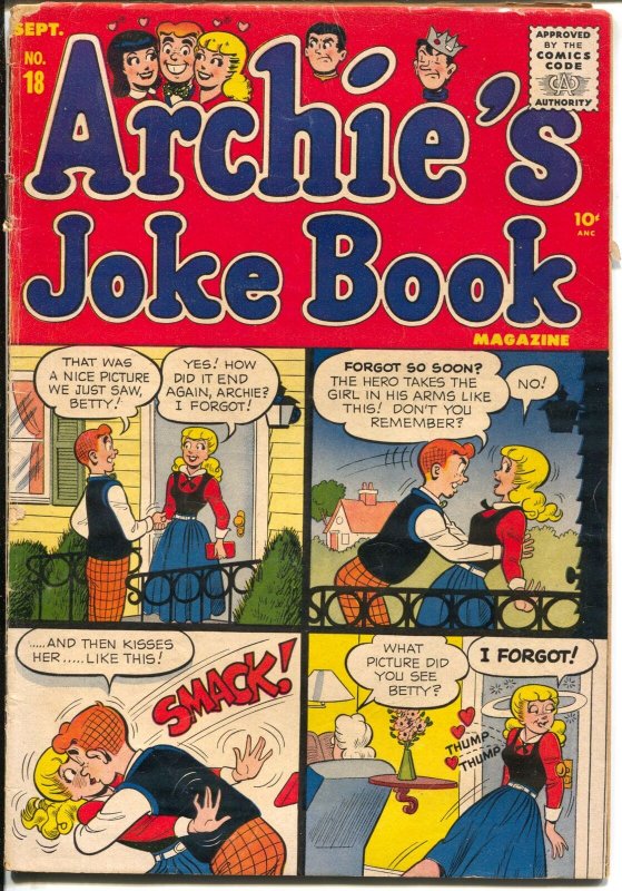 Archie's Joke Book #18 1955-Betty-Veronica-Bob Montana-Jughead-Moose-VG ...